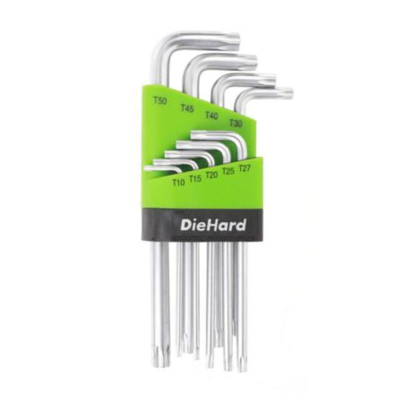 DieHard 9-Piece Long Arm Star Key Set with Security Shafts DH50009 ...